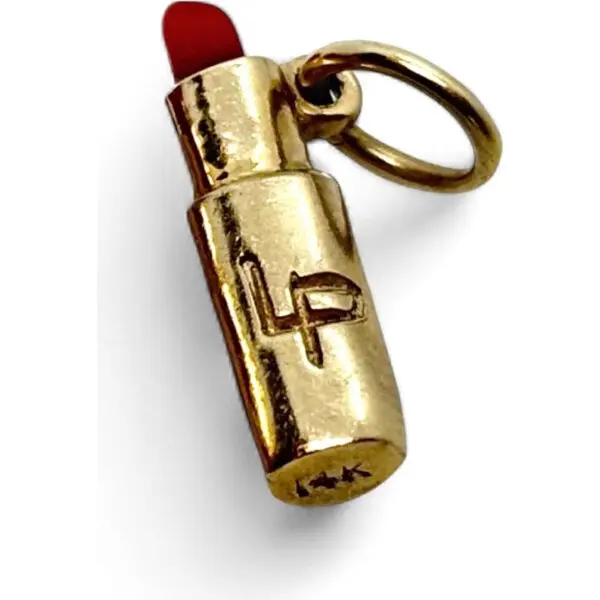 LESLIE PAIGE Lipstick Charm - Gold/red