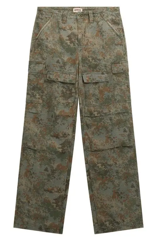 GUESS ORIGINALS Camo Relaxed Fit Cotton Twill Cargo Pants