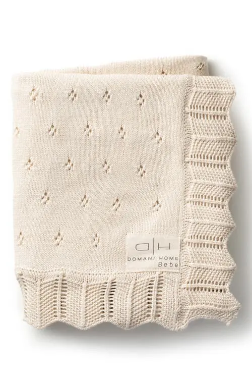 DOMANI HOME Scallop Pointelle Baby Blanket - Natural