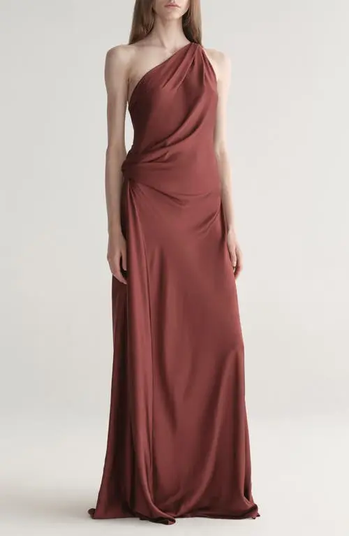 A.L.C. Aster One-shoulder Gown - Black Cherry