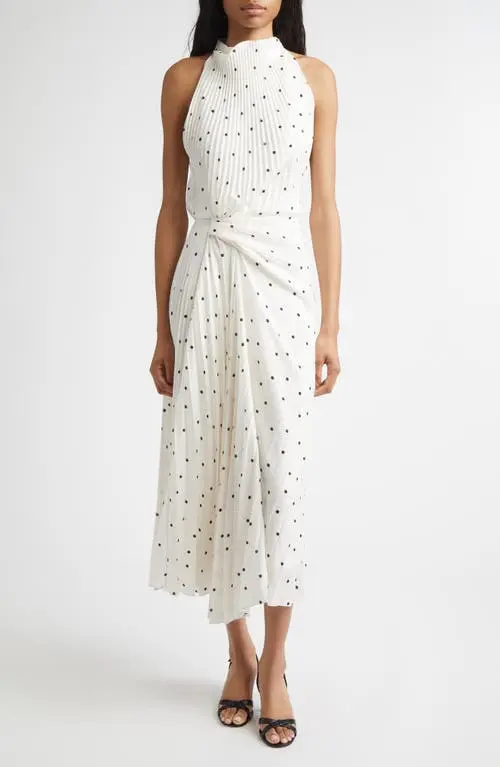 A.L.C. Simona Polka Dot Midi Dress - Cream/black