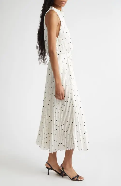 A.L.C. Simona Polka Dot Midi Dress - Cream/black