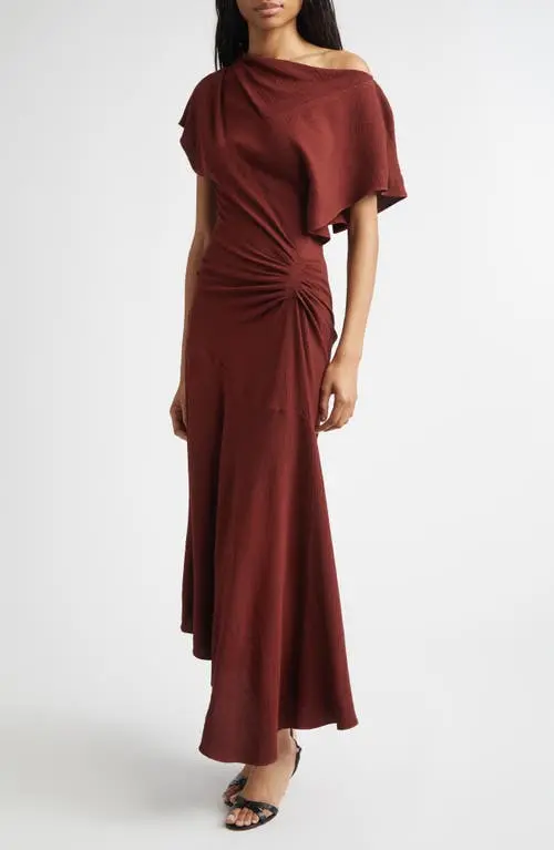 A.L.C. Dena Ruched Off-the-shoulder Gown