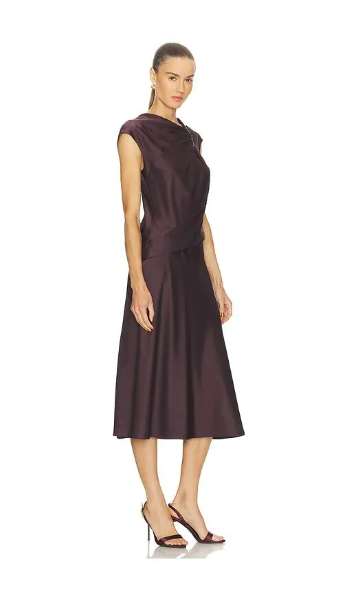 theory twist midi dress Theory Satin Twist Bodice Dress