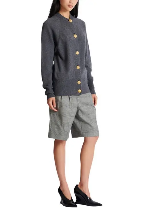 Balmain Buttoned Eco-cashmere Cardigan - Grey