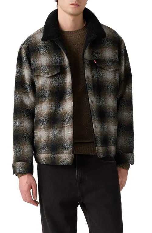 LEVI'S Plaid Cotton Twill Trucker Jacket