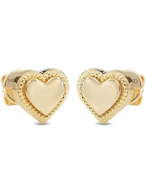 DEVATA Sweet Heart 14k Gold Stud Earrings