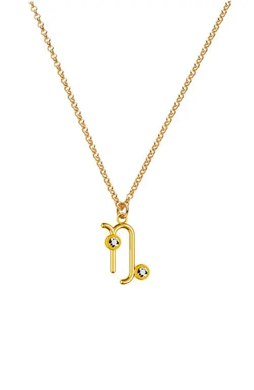 OAK & LUNA Zodiac Necklace With Moissanite In Gold Vermeil - Capricorn