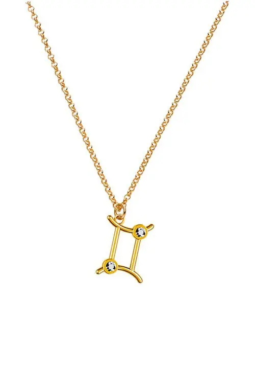 OAK & LUNA Zodiac Necklace With Moissanite In Gold Vermeil - Gemini