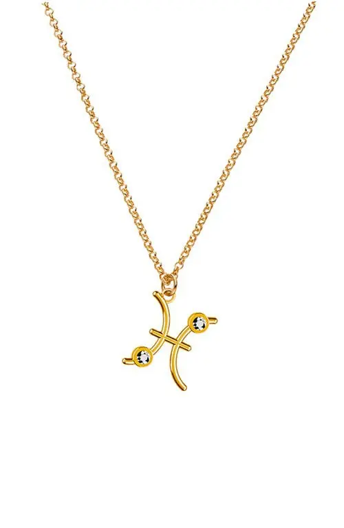 OAK & LUNA Zodiac Necklace With Moissanite In Gold Vermeil - Pisces