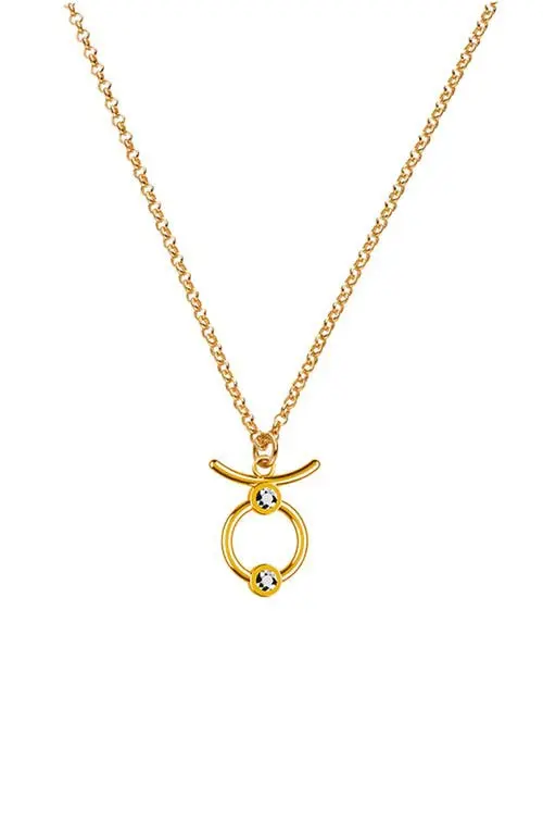 OAK & LUNA Zodiac Necklace With Moissanite In Gold Vermeil - Taurus
