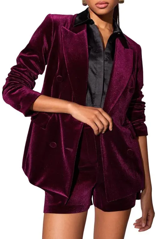 LIPSY Shimmer Velvet Double-breasted Blazer