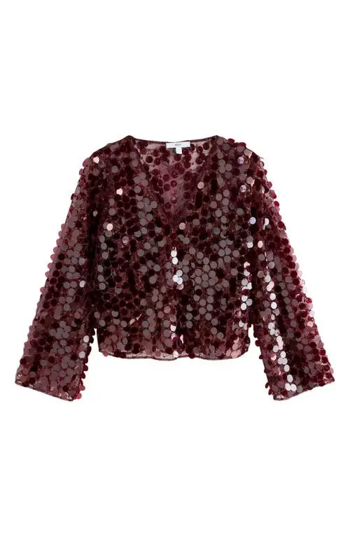 NEXT Sequin Sheer Mesh Top