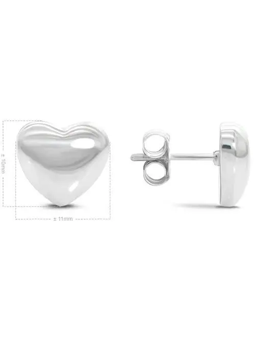 DEVATA Puffy Heart Stud Earrings