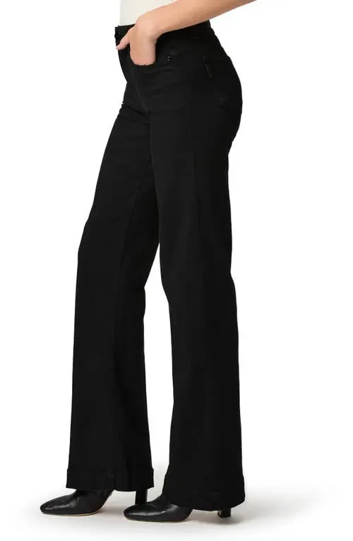 Paige Leenah High-waist Wide-leg Jeans - Black Shadow