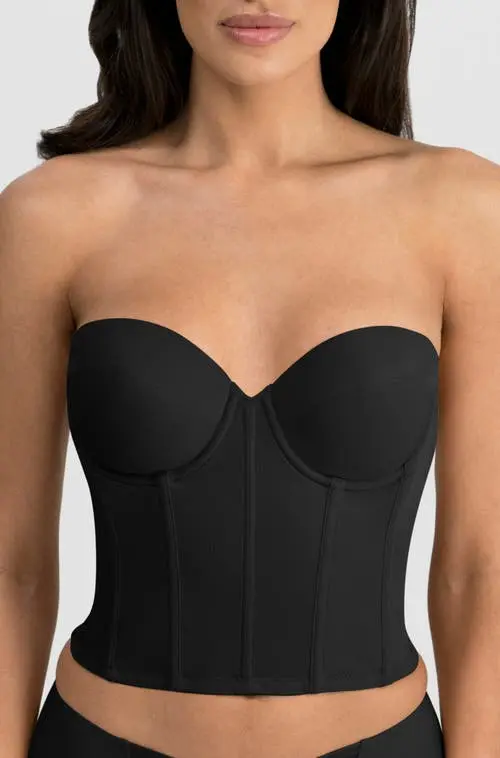 DOMINIQUE INTIMATES Brie Backless Strapless Ultra Low Back Bustier Bra - Black