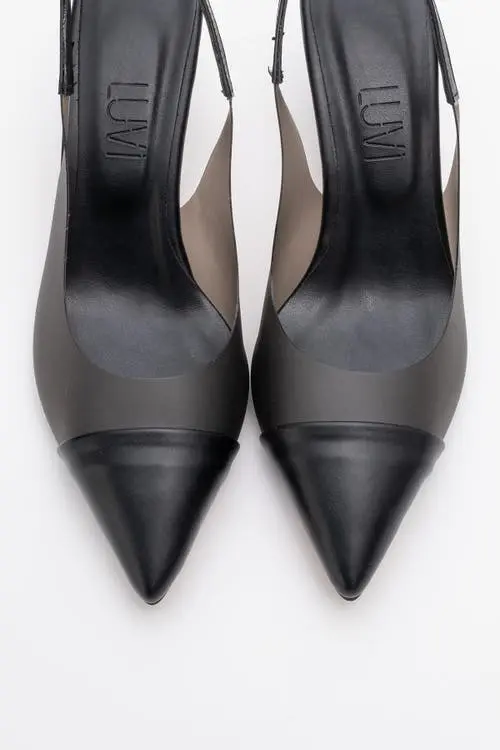PROLOGUE SHOES Pointed Toe Slingback Pumps - Black