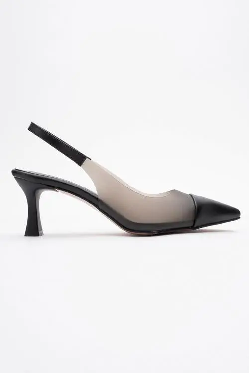 PROLOGUE SHOES Pointed Toe Slingback Pumps - Black