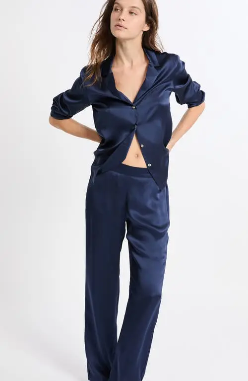 ETAM Pearly Silk Straight Leg Pajama Pants