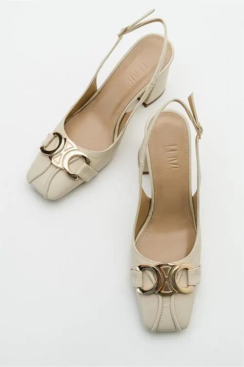 PROLOGUE SHOES Slingback Pumps - Beige