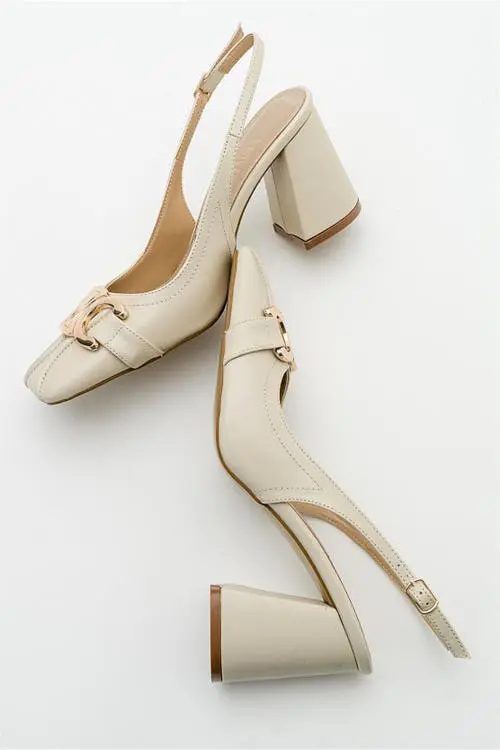PROLOGUE SHOES Slingback Pumps - Beige