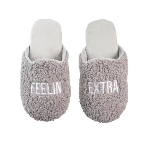 Totalee Gift Feelin' Extra Fabric Slippers - Grey