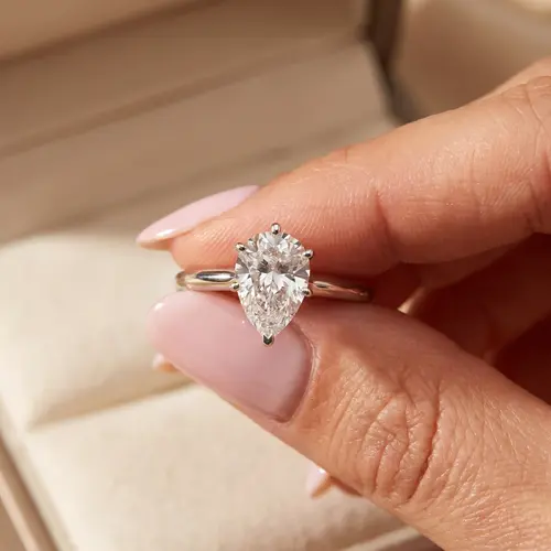 BLISS DIAMOND 2ct Pear Lab Grown Diamond Ring