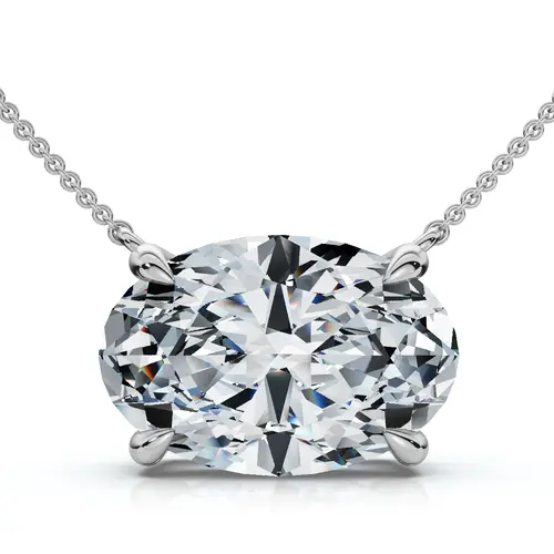 BLISS DIAMOND 4ct Lab Grown Diamond Solitaire Pendant Necklace - White Gold