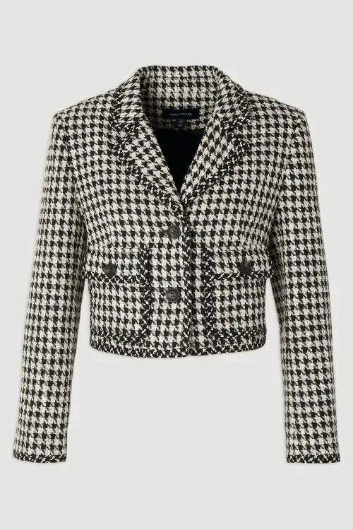 Karen Millen Double Button Tweed Cropped Jacket - Multi