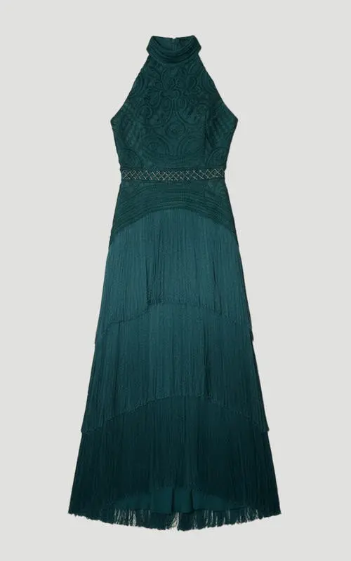 Karen Millen Beaded Halter Neck Maxi Dress