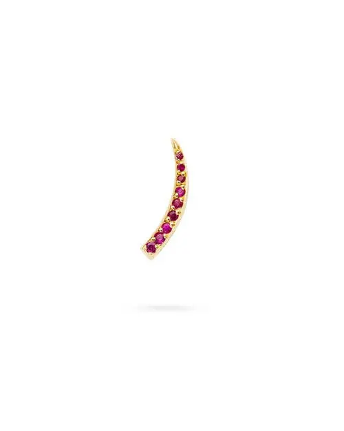 ELOISE JEWELRY Mini Crescent Moon Single Earring - Left Side Ruby