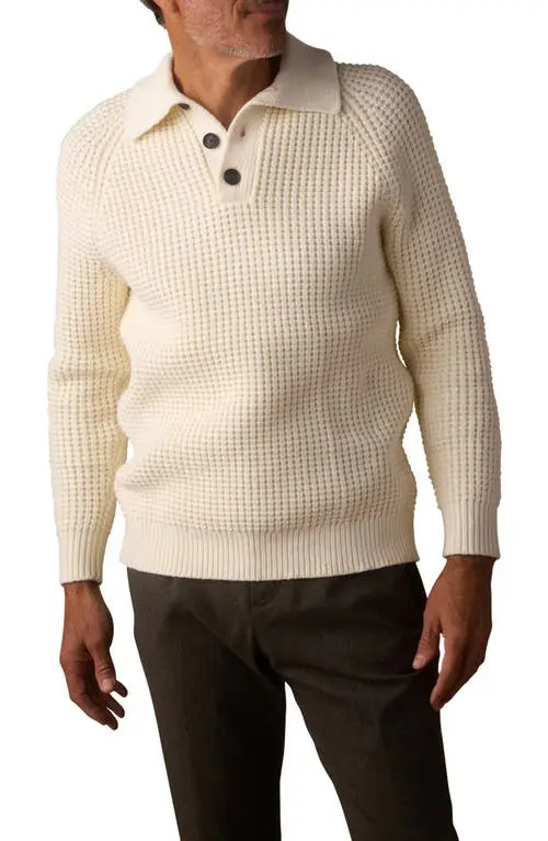 THE NORMAL BRAND Waffle Cotton Blend Polo Sweater - Ivory