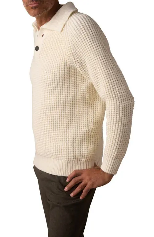 THE NORMAL BRAND Waffle Cotton Blend Polo Sweater - Ivory