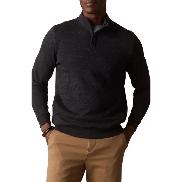 THE NORMAL BRAND Puremeso Fleece Quarter-zip Sweater - Phantom