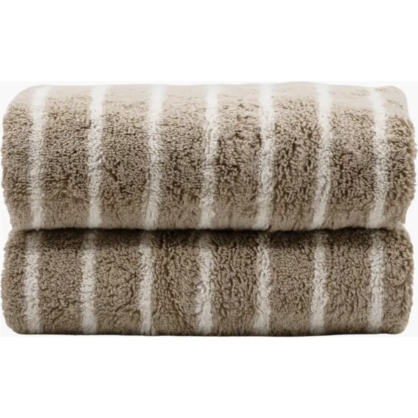 ITALIC Ultraplush Australian Cotton Hand Towels - Striped Tan