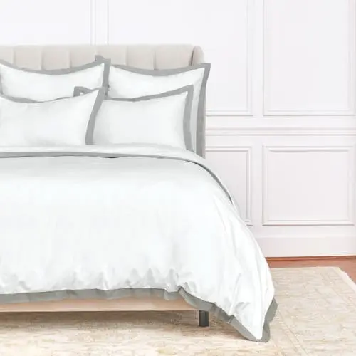 ELISABETH YORK Digby Dove 100% Cotton Chambray Euro Sham 26" X 26
