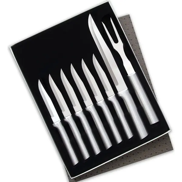 RADA 8 Piece Meat Lover's Set With Carving Set And Steak Knives - Silver
