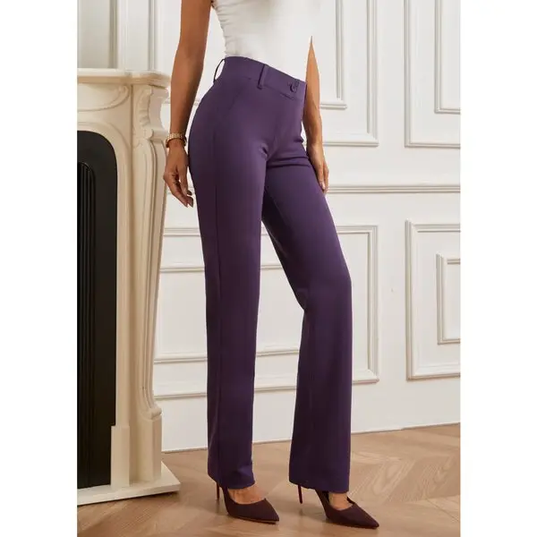 Betabrand Two-pocket Dpyp Dress Pant Straight Leg - Aubergine