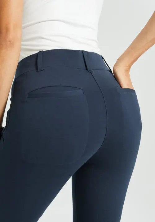 Betabrand Two-pocket Bootcut Dress Pant Yoga Pants - Navy