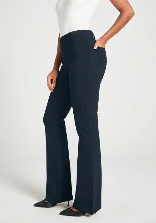 Betabrand Two-pocket Bootcut Dress Pant Yoga Pants - Navy