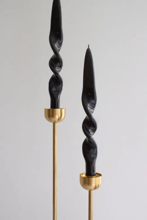 THE PARMATILE SHOP Taper Candle Set - Black
