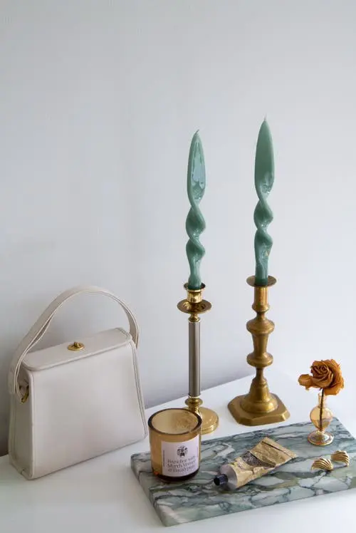 THE PARMATILE SHOP Taper Candle Set - Green