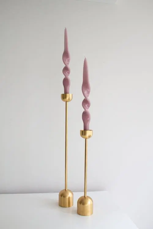 THE PARMATILE SHOP Taper Candle Set - Mauve