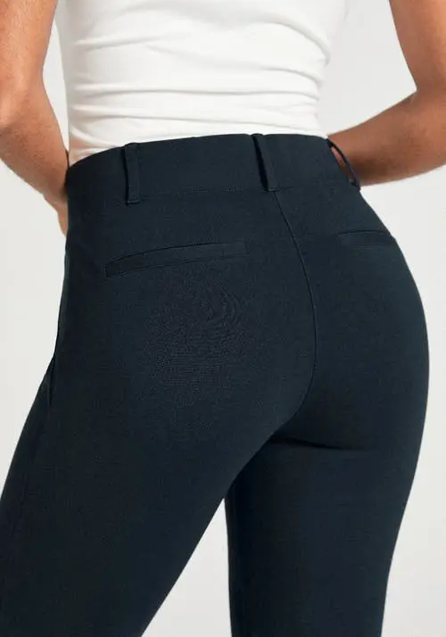 Betabrand Straight-leg Dress Pant Yoga Pants - Navy