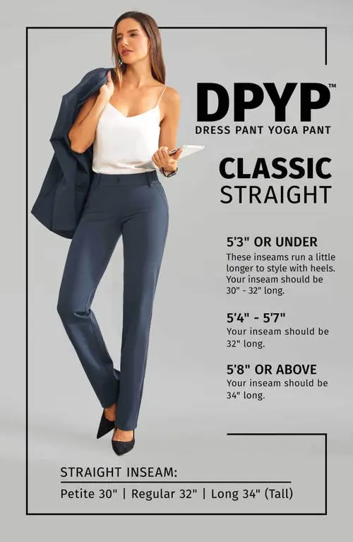 Betabrand Straight-leg Dress Pant Yoga Pants - Navy