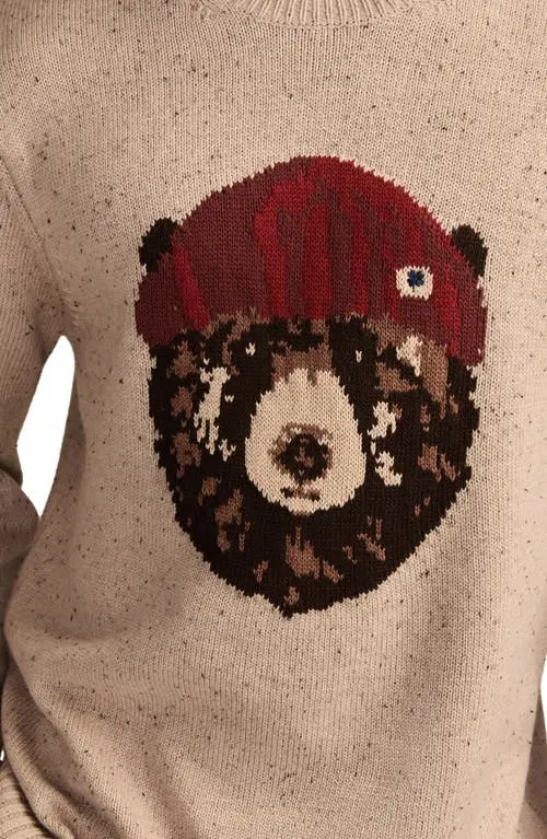 Lucky Brand Intarsia Bear Crewneck Sweater