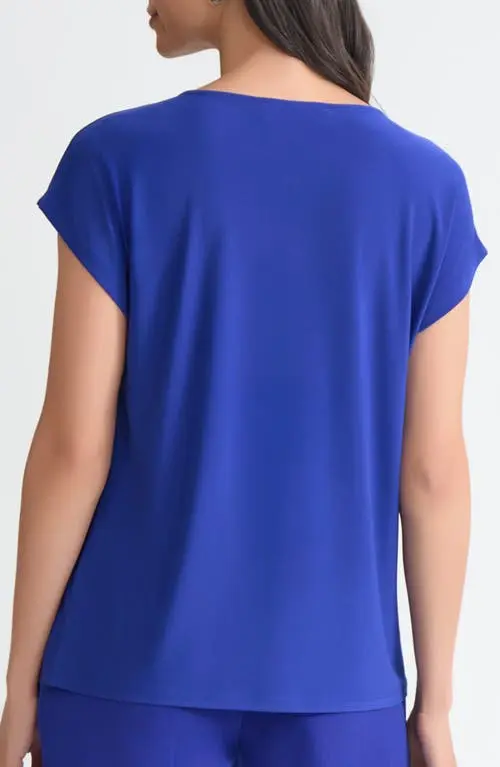 KASPER Cap-sleeve Keyhole Blouse