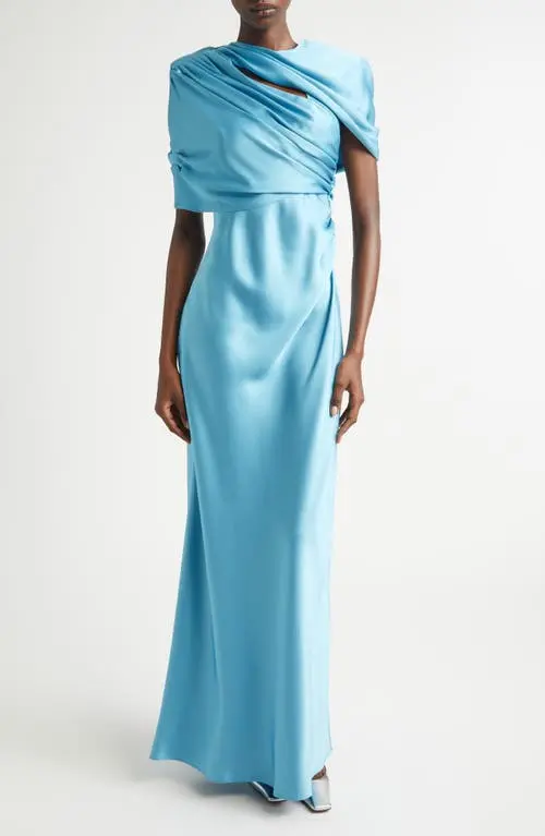 Stella McCartney Draped Satin Cape Gown