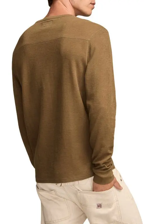 Lucky Brand Duofold Textured Long Sleeve Cotton T-shirt