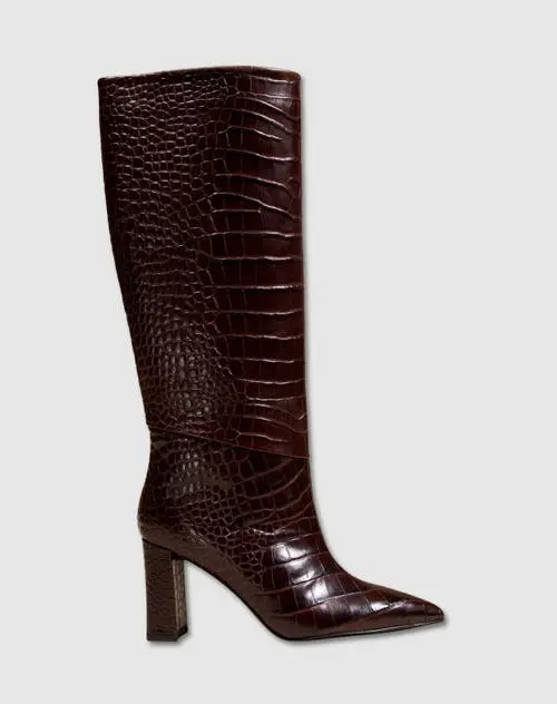 MI/MAI Wassily Croc-style Long Boot - Chocolate
